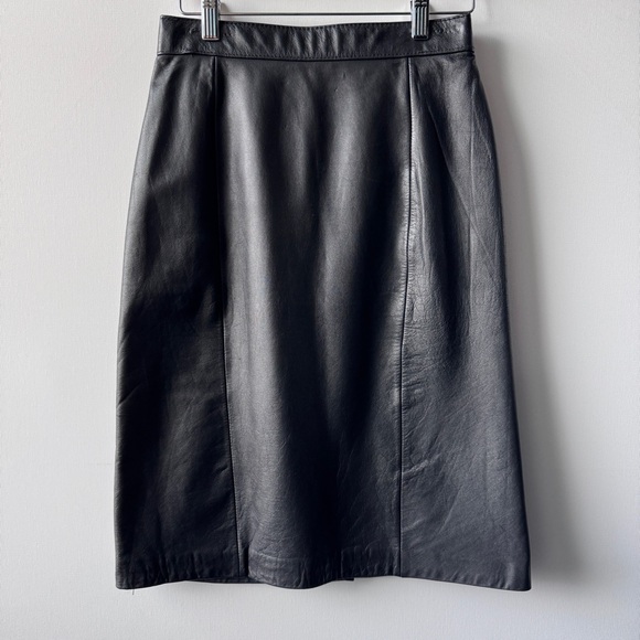 Rafferty | Skirts | Vintage Rafferty 0 Genuine Leather Black Pencil ...